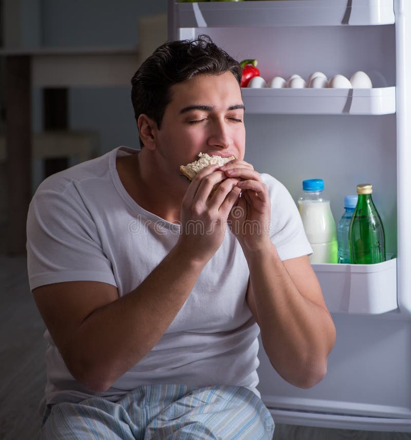 393 Man Searching Food Fridge Night Stock Photos - Free & Royalty-Free ...