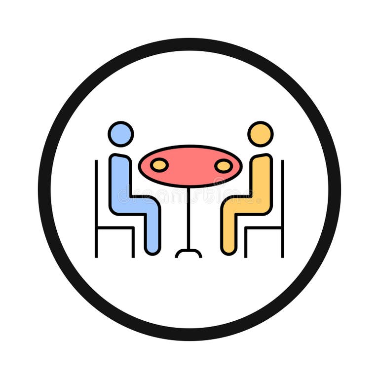 Man, Friends, Restaurant, Table, Friends Dining Icon Stock Illustration ...