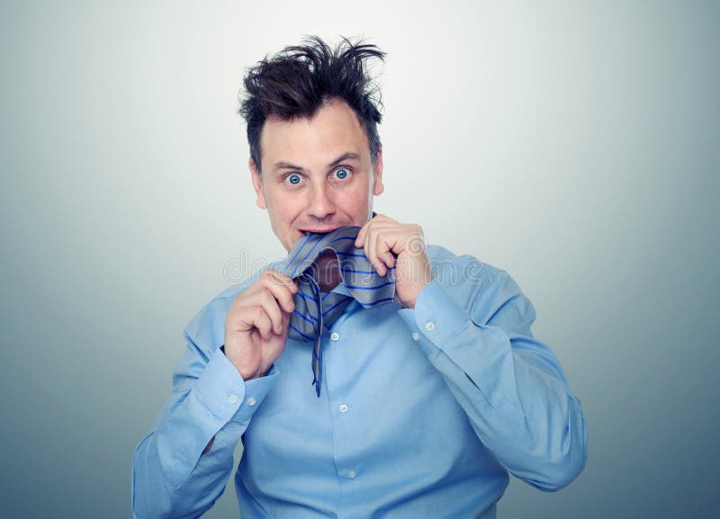 Deep fear of businessman stock image. Image of anxiety - 21515111