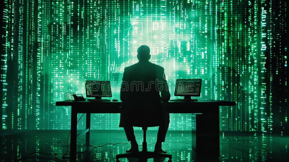 A Man in Front of a Computer Monitor, Using His Keyboard and Mouse ...