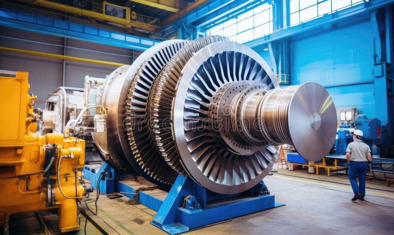 A Man in Front of a Giant Industrial Contraption Stock Illustration ...