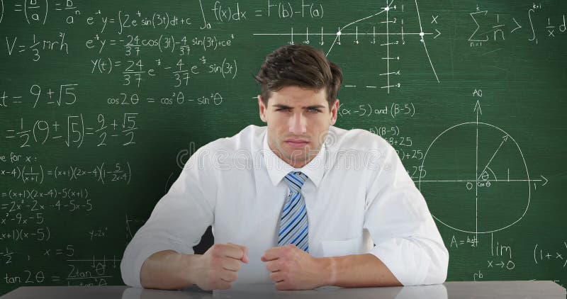 Man in Front of Moving Maths on Blackboard Stock Footage - Video of ...