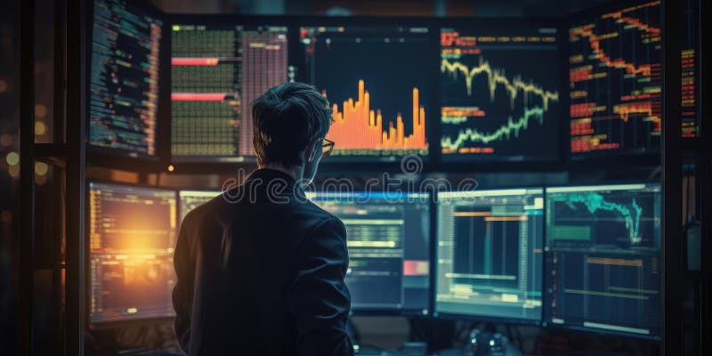 The Man in Front of the Trading Charts Stock Image - Image of forex ...