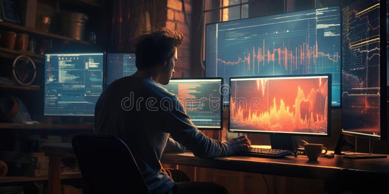 The Man in Front of the Trading Charts Stock Photo - Image of money ...