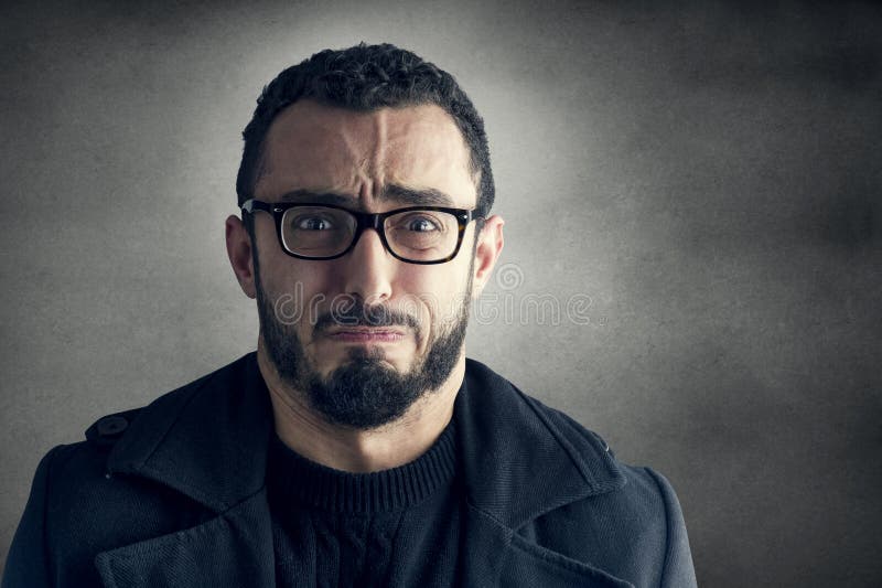 Man, with a Sad Expression, Frustrated Over Coffee Stock Photo - Image ...