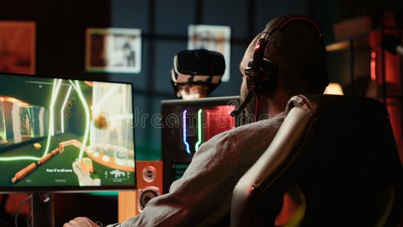 Man Frustrated Receiving Game Over Message Computer Display Stock ...