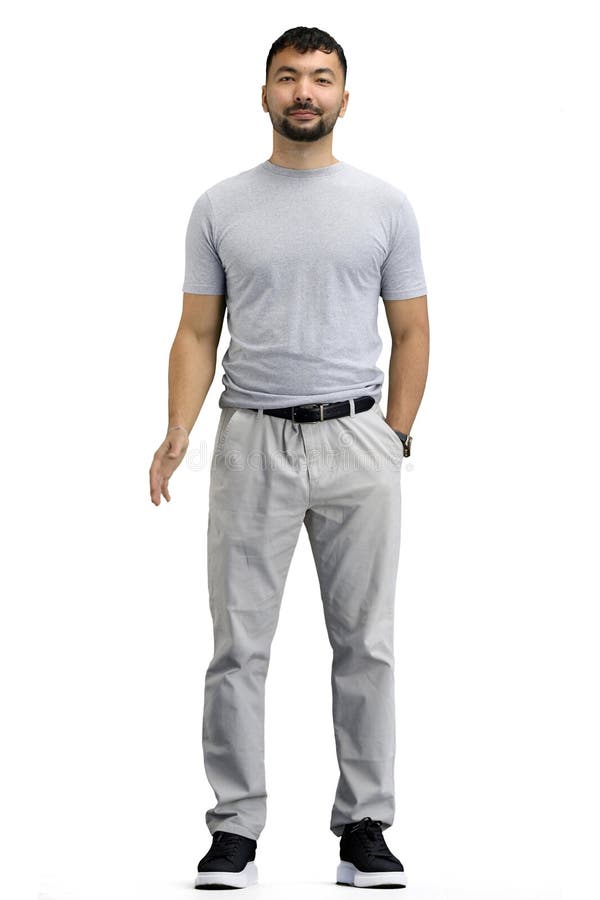 A Man, Full-length, on a White Background Stock Photo - Image of person ...