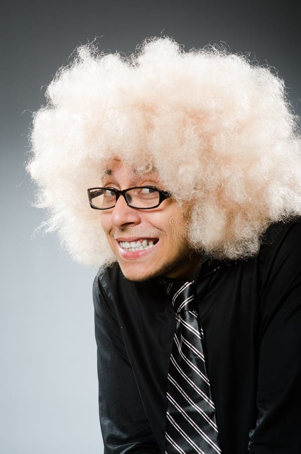 The Man with Funny Hair Style Stock Image - Image of businessman, grey ...