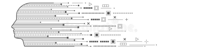 Artificial Intelligence. Thought Process. the Thinking Human Brain ...
