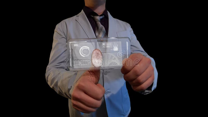 Man with a Futuristic Screen. Stock Photo - Image of dashboard ...