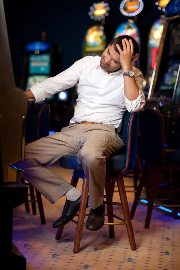 Man Gambling at Slot Machine Stock Image - Image of game, luck: 20365663
