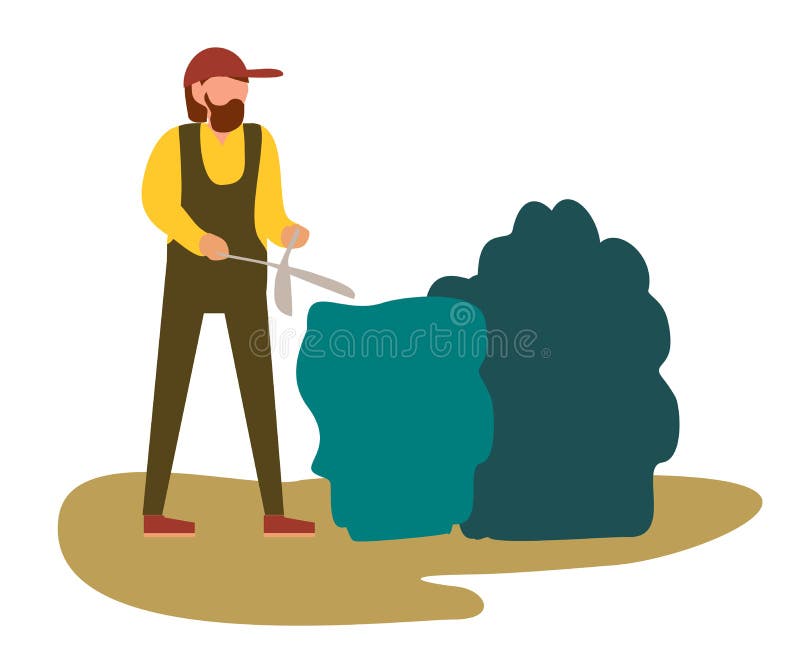 Cartoon Pruning Bush Stock Illustrations – 344 Cartoon Pruning Bush ...