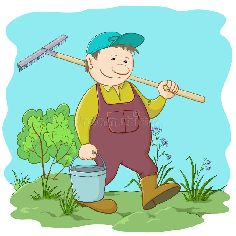 Cartoon Gardener logo stock vector. Illustration of humorous - 18260910