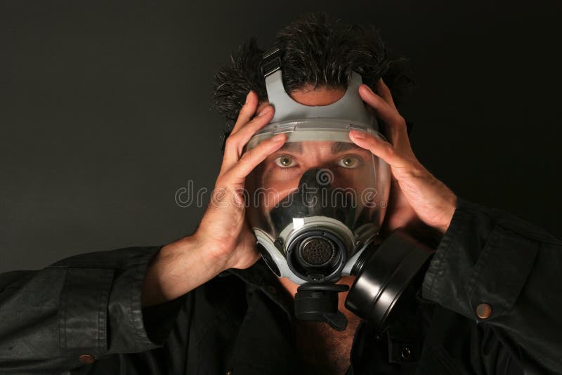 Man with gas mask stock image. Image of safe, mask, army - 1220269