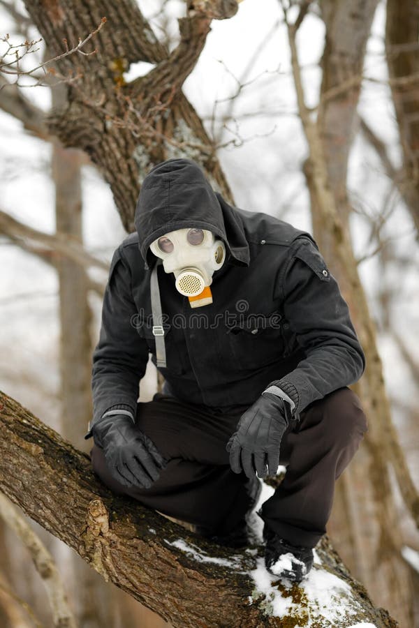 Man in Gas Mask, Man in Gas Mask lurking in the forest model