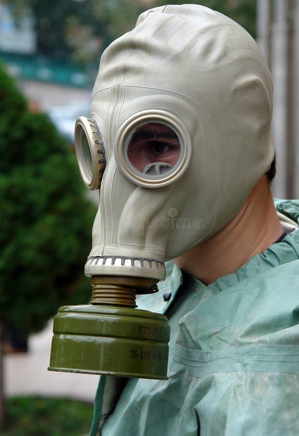 Crazy Man In Protective Mask Stock Image - Image of front, looking: 6417915