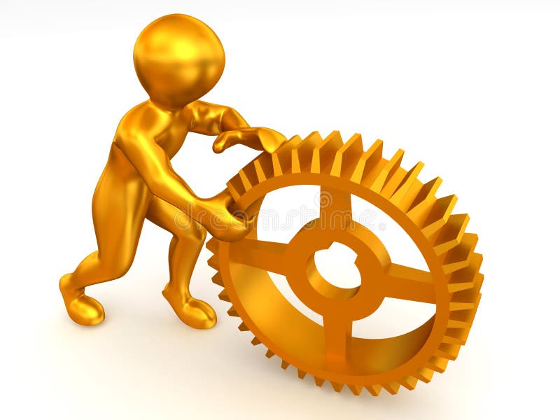 Man with gear stock illustration. Illustration of mechanic - 7439060