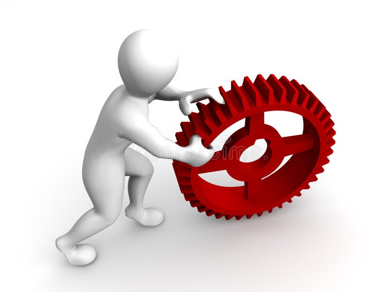 3d blue cog stock vector. Illustration of business, engineer - 14977354