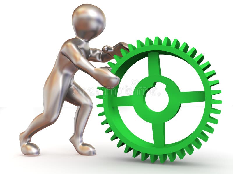 Man with gear stock illustration. Illustration of accuracy - 7796336