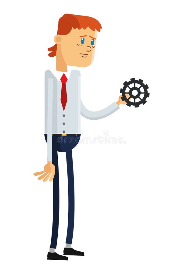 Man with gear icon stock illustration. Illustration of machine - 73571090