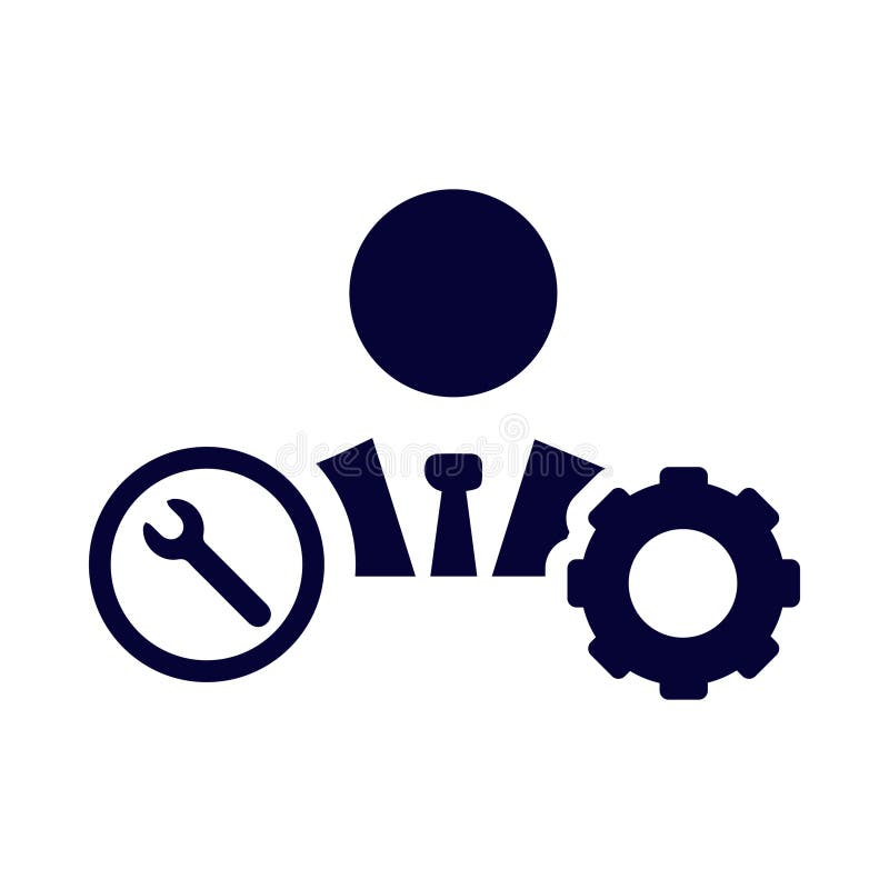 Man, Gear, People, Management, Maintenance Worker Icon Stock Vector ...