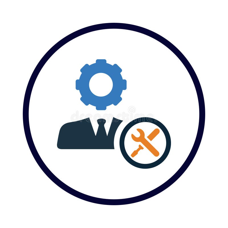 Man, Gear, People, Management, Maintenance Worker Icon Stock Vector ...