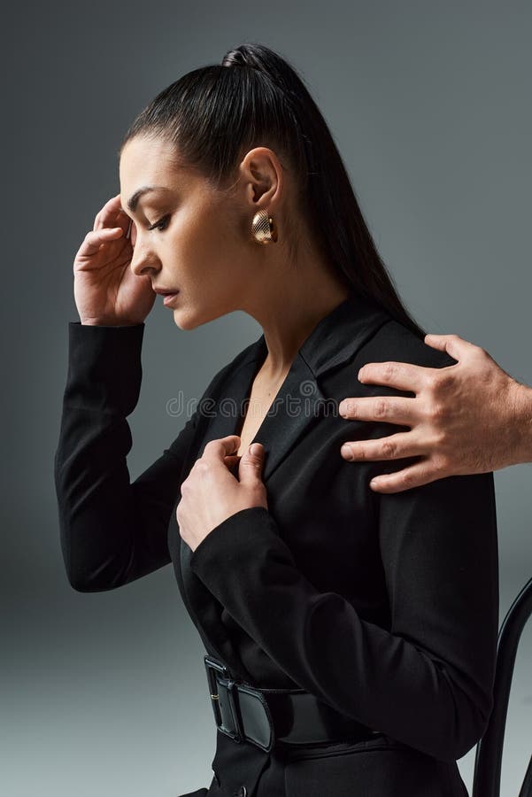 A Man in Gently Touching Shoulder Stock Image - Image of hands, caring ...