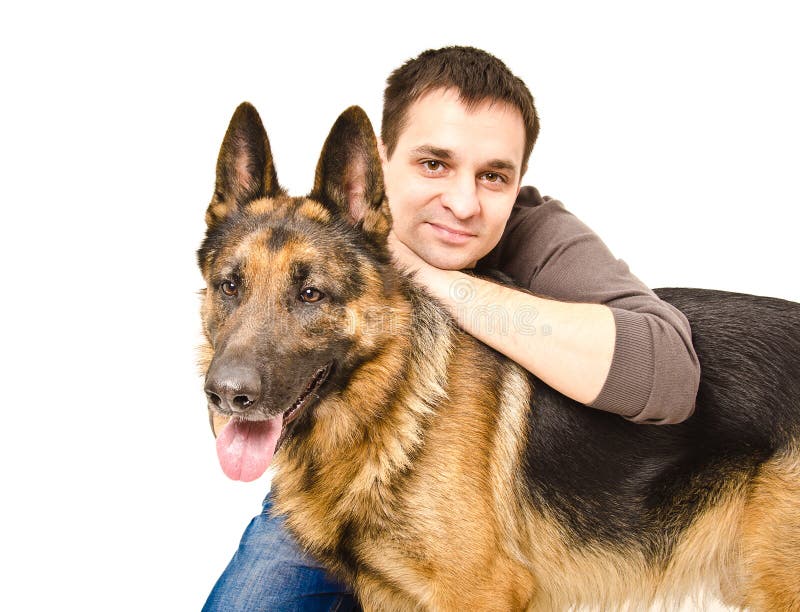 Man and German shepherd stock image. Image of expressing - 47766291
