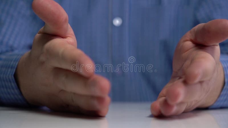 Man Gesturing Hands Explaining Something. Stock Footage - Video of ...