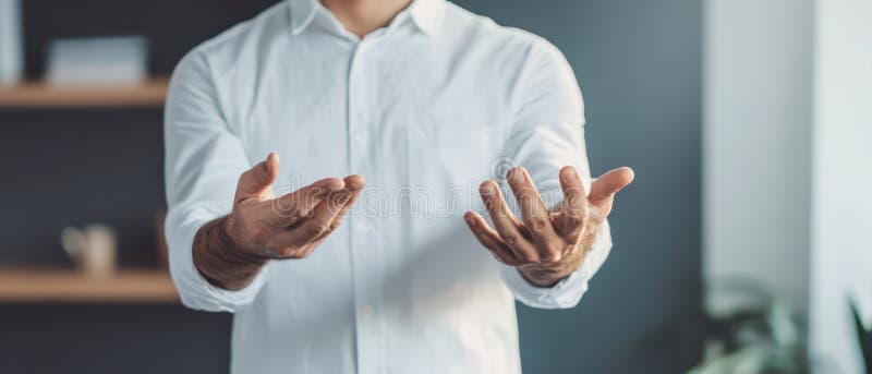 Man Gesturing in Modern Office Stock Image - Image of expression ...