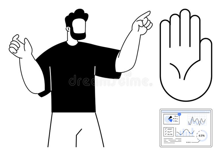 Biometric Palm Concept Stock Illustrations – 503 Biometric Palm Concept ...