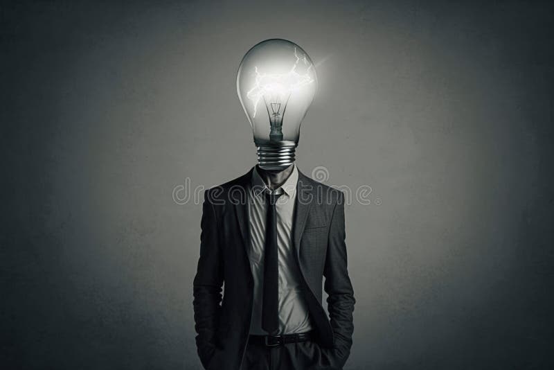 Man Get the Idea, Generated by AI Stock Illustration - Illustration of ...