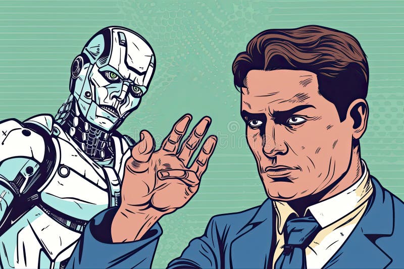 Man Gets Angry at Artificial Intelligence and Wags Finger Stock ...