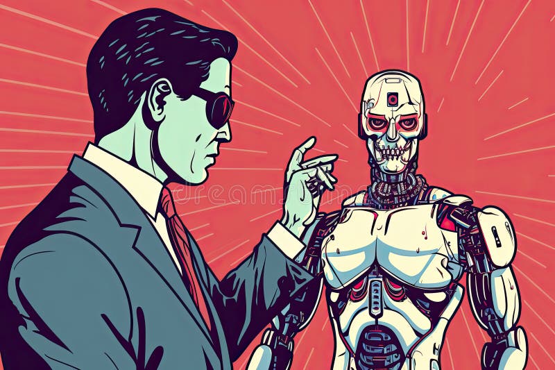 Man Gets Angry at Artificial Intelligence and Wags Finger Stock Photo ...