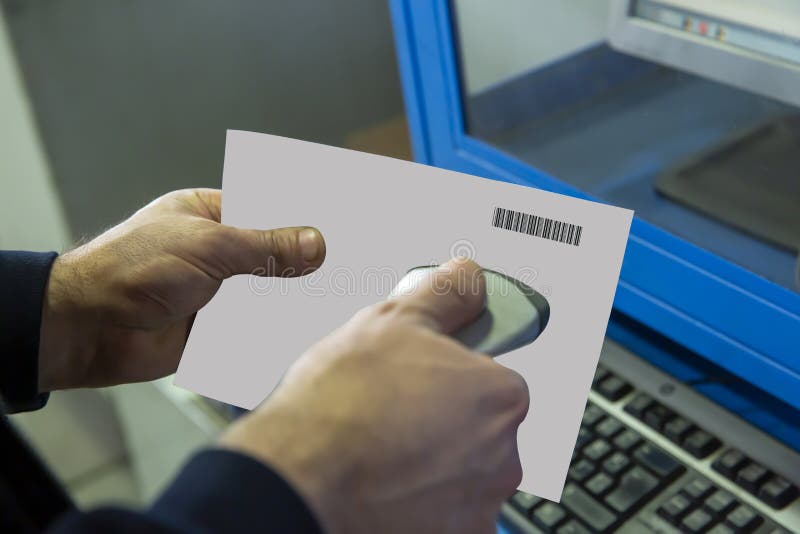 Barcode Scaner in Hands for a Man Stock Image - Image of pricing ...