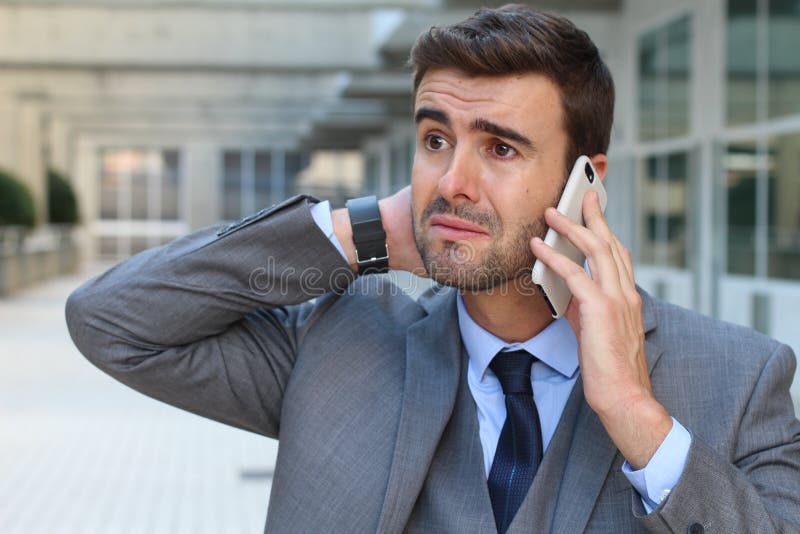 Man Getting Devastating News on a Phone Call Stock Image - Image of ...