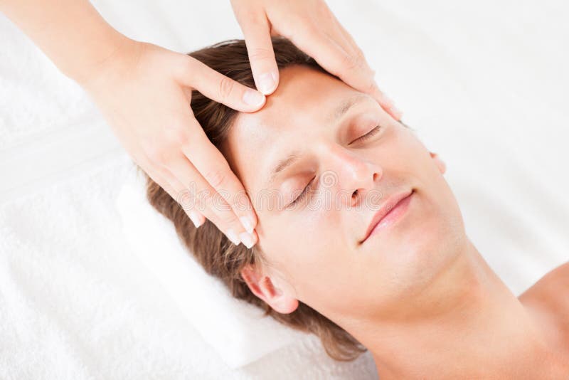 Man getting head massage stock image. Image of facial - 50579399