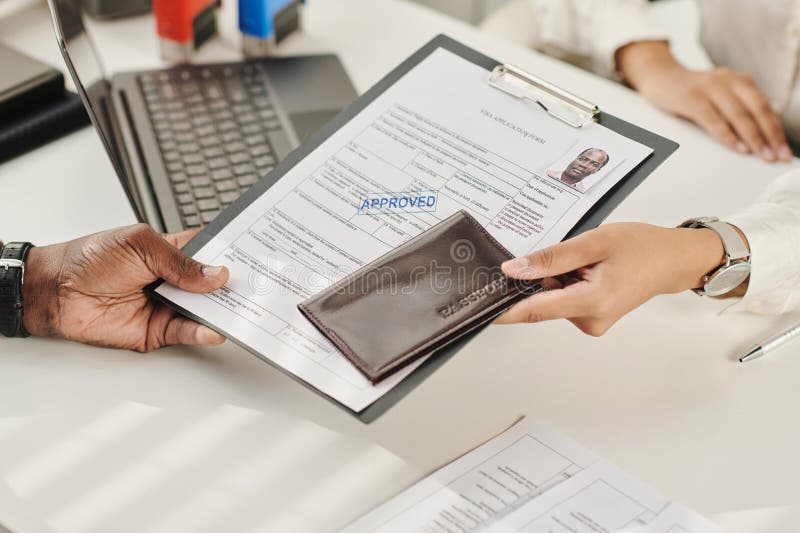 Man Getting His Approved Documents Stock Image - Image of specialist ...