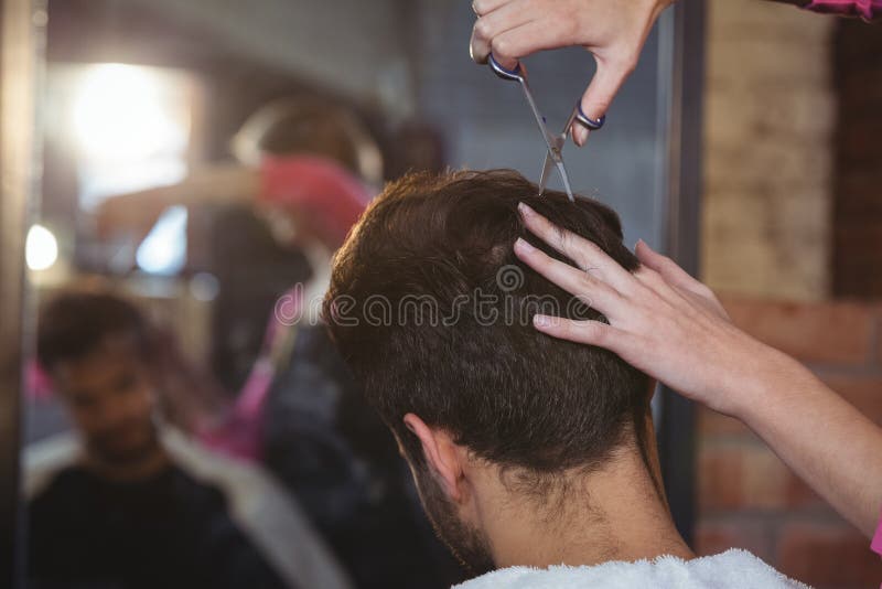 Man Getting His Hair Trimmed Stock Image - Image of styling, trim: 74517817