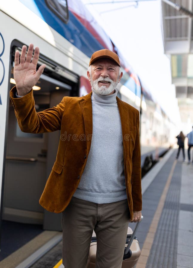 Man getting out of train stock photo. Image of railroad - 270364978