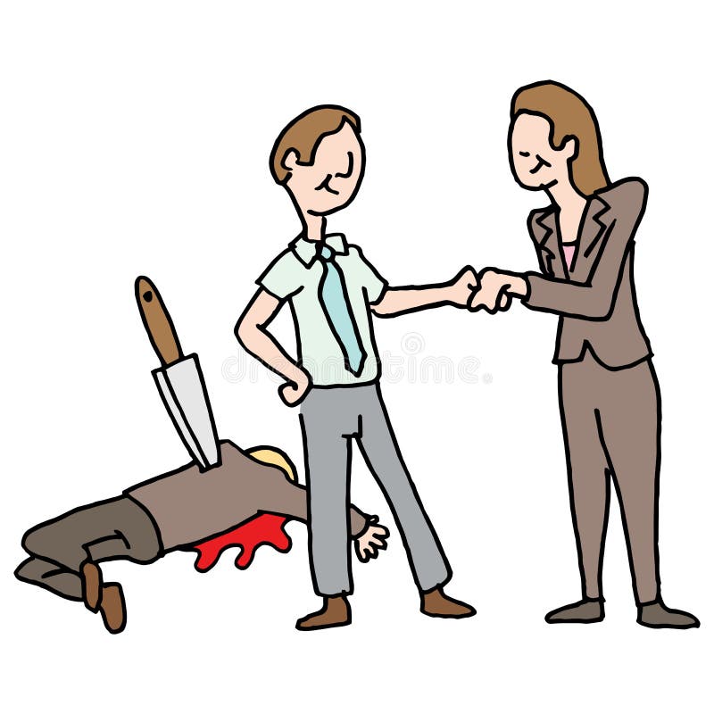 Man Getting a Promotion by Backstabbing His Co-worker Stock Vector ...