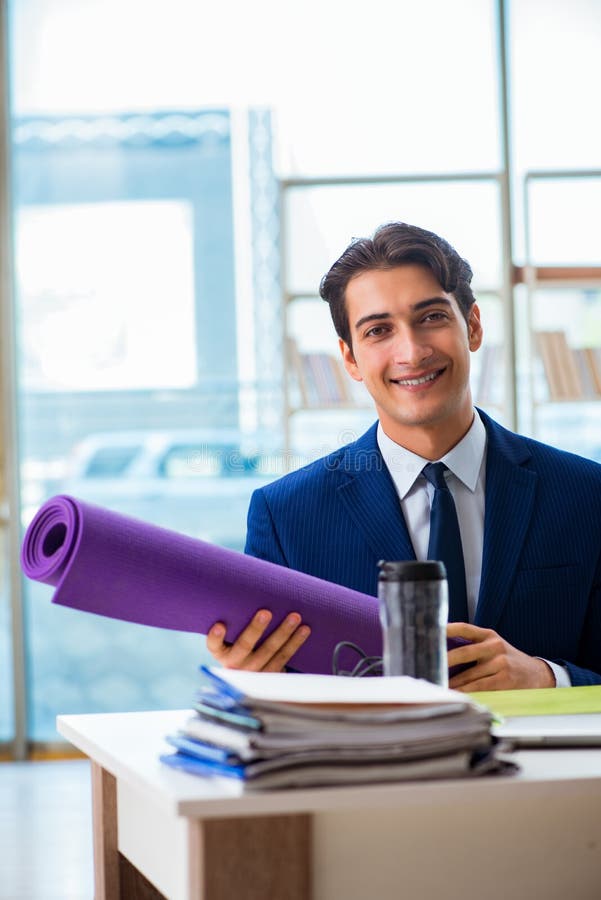 The Man Getting Ready for Sports Break in the Office Stock Image ...
