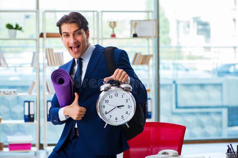 The Man Getting Ready for Sports Break in the Office Stock Photo ...