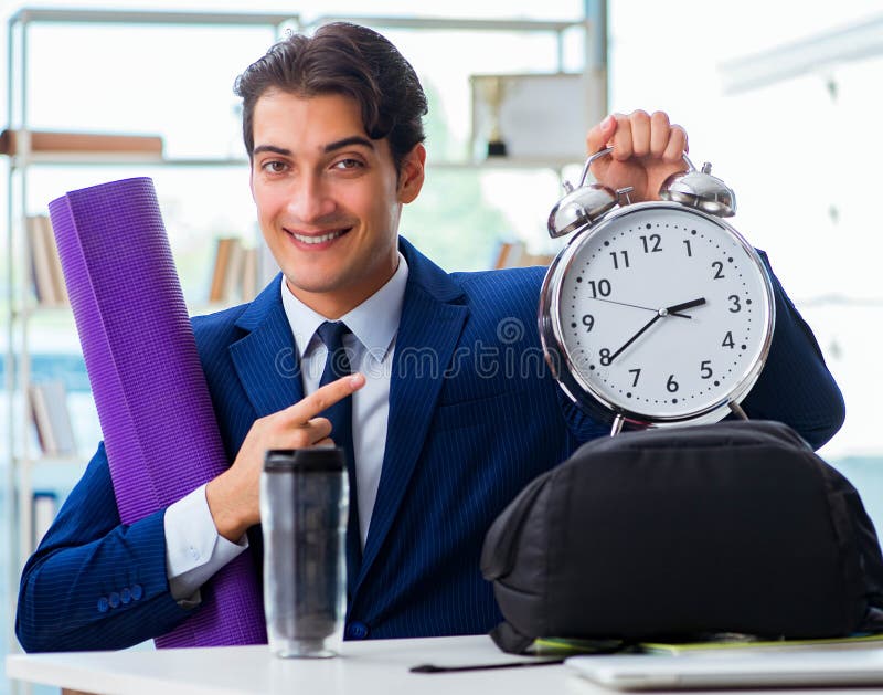 Man Getting Ready for Sports Break in the Office Stock Image - Image of ...