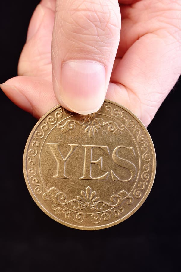 Two Faces of a Coin: Yes and No Stock Photo - Image of head, background ...