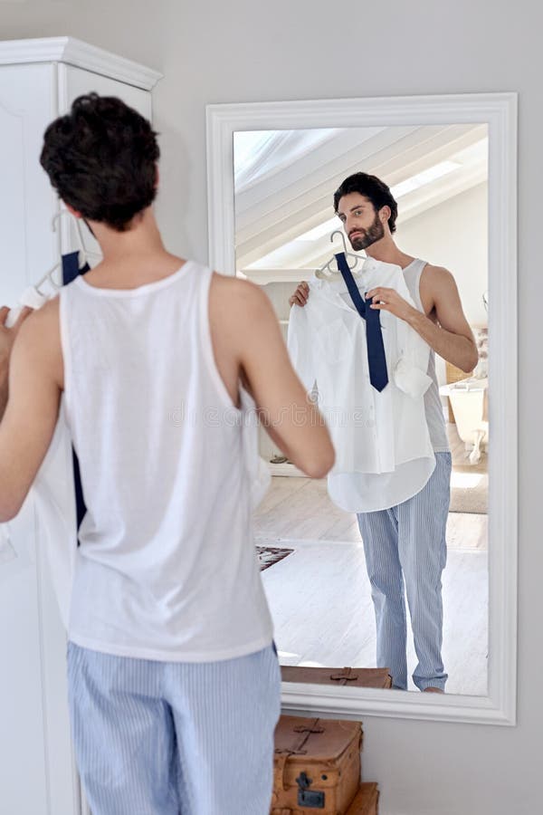 Man getting ready for work stock photo. Image of option - 51343262