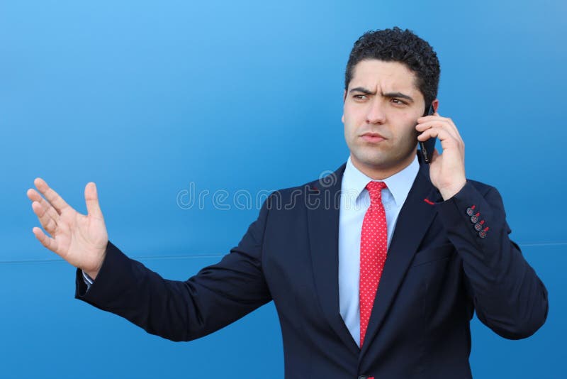Man Getting Upset during Phone Call Stock Image - Image of business ...