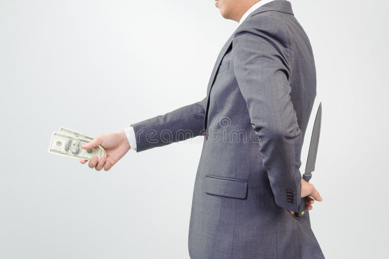 Man Hiding a Knife Behind His Back Stock Image - Image of blade ...