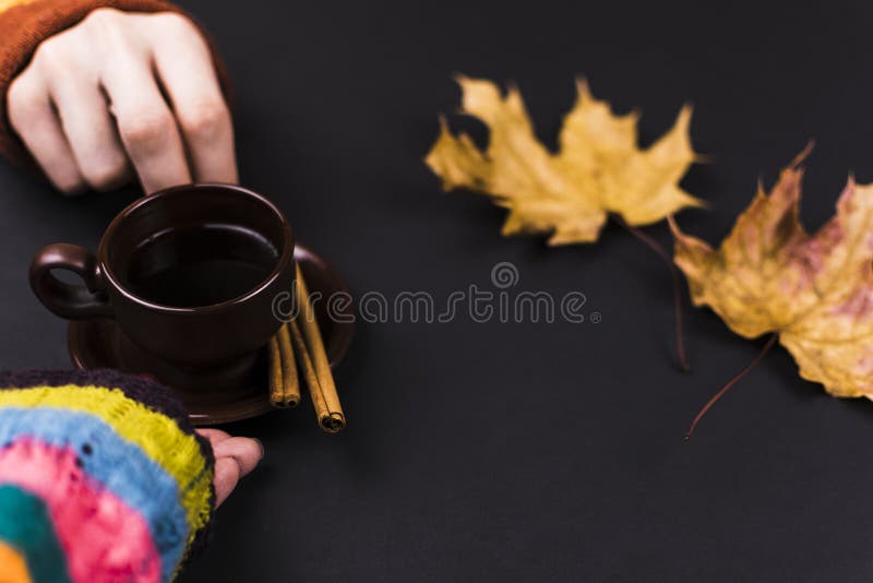The Man Gives the Girl the Tea. Close-up. Stock Image - Image of give ...