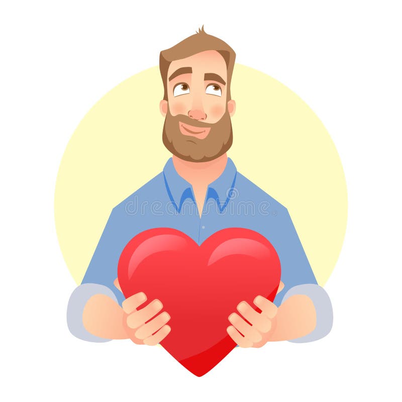 Man gives heart stock vector. Illustration of celebrate - 112165137